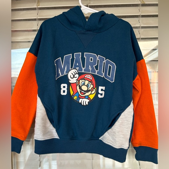 Nintendo | Shirts & Tops | Nintendo Mario Mens Kids Sweater Navy Orange ...